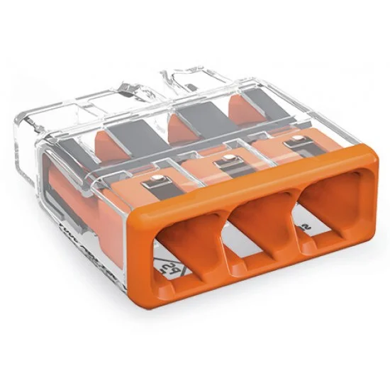 Wago Push Connector 4mm 3 Way Each