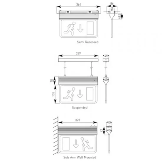 Ansell Eagle LED Emergency Exit Sign M3