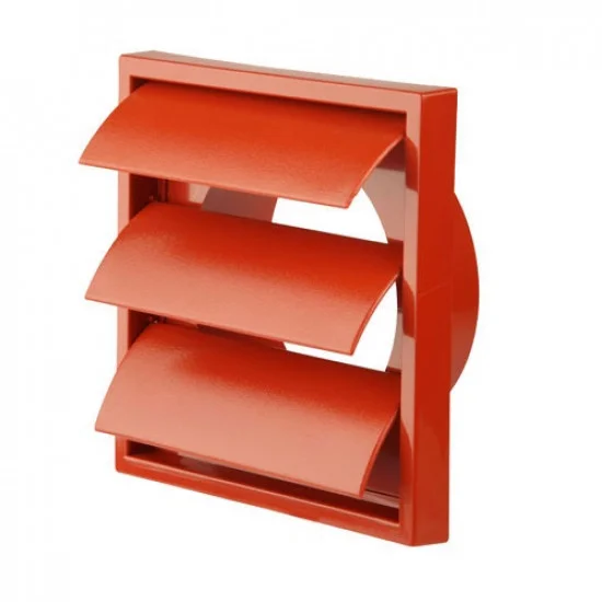 100mm External Fan Grille-Round Spigot (Gravity) Terracotta